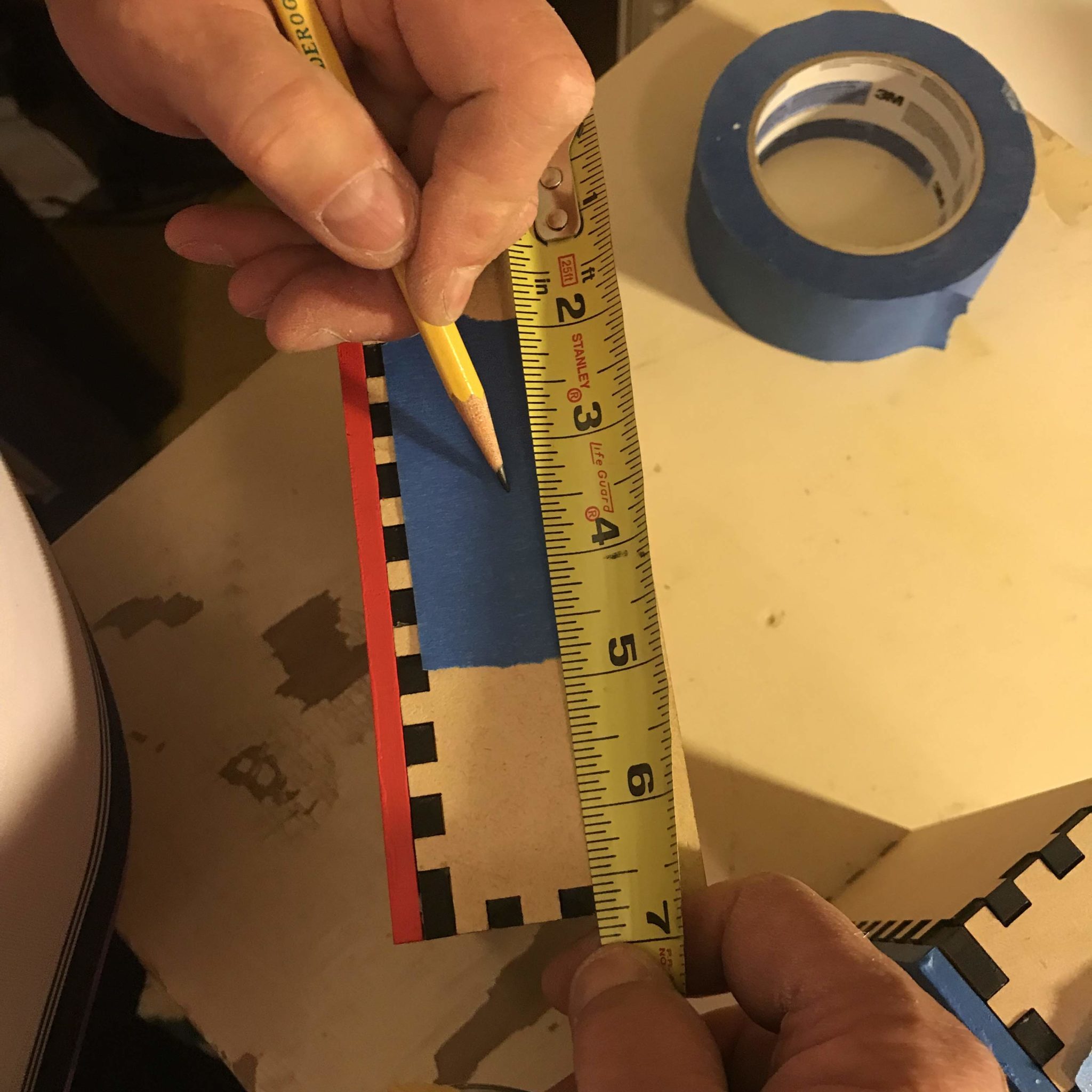 Marking center of hanging block - Living Lullaby Designs